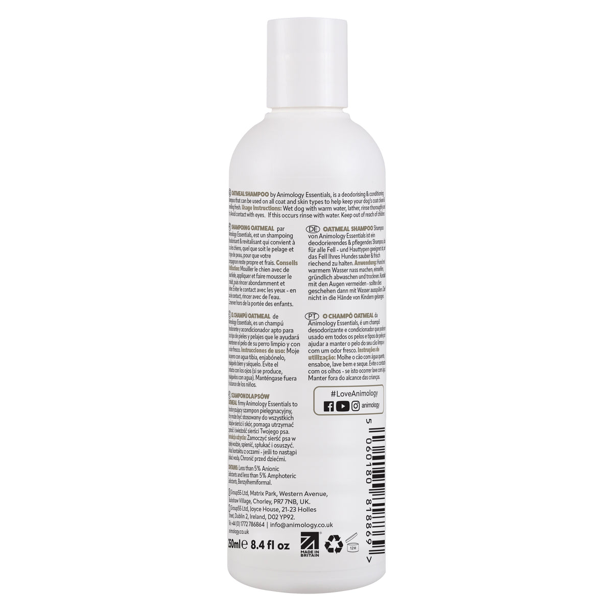 Essentials Oatmeal Shampoo 250ml – Animology