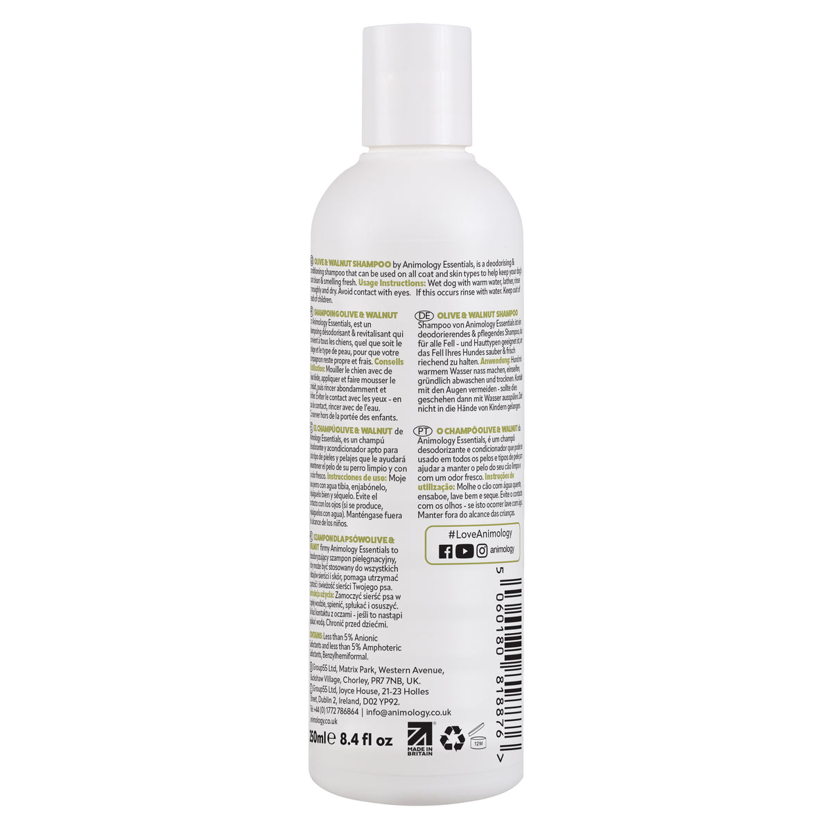 Essentials Olive & Walnut Shampoo 250ml – Animology
